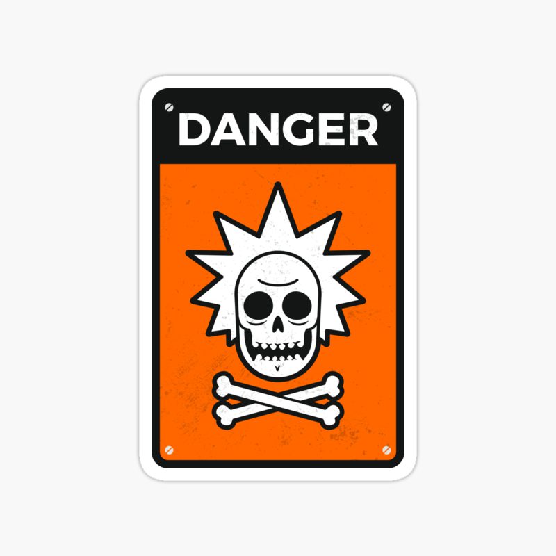 Buy Rick Sanchez danger sign sticker Online at Best Prices in India ...